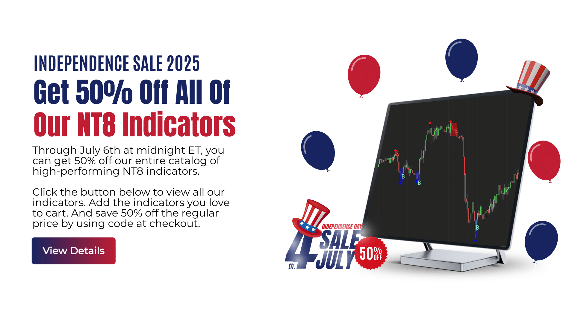 Independence Sale 2025: Get 50% Off All Our NT8 Indicators – Craft ...